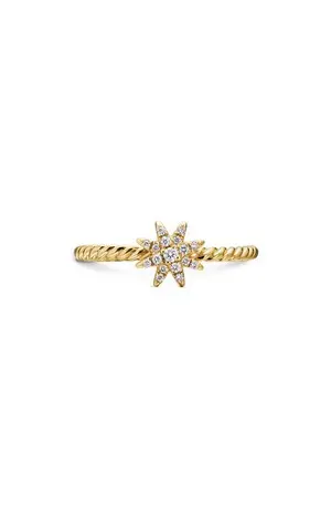 David Yurman Petite Starburst Diamond Ring - Diamond/ Yellow Gold