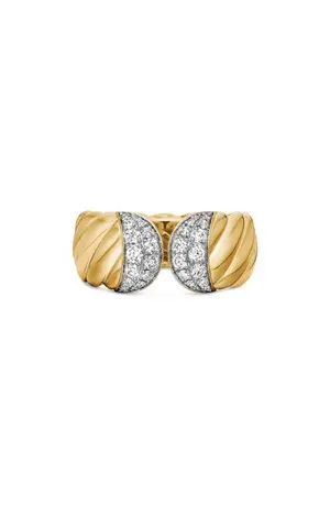 David Yurman Sculpted Cable Diamond Ring - Diamond/ Yellow Gold
