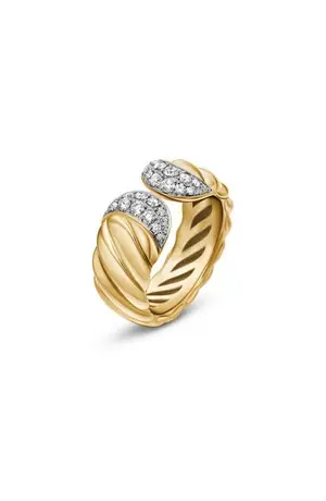 David Yurman Sculpted Cable Diamond Ring - Diamond/ Yellow Gold