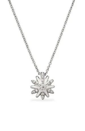 David Yurman David Yurman Petite Starburst Diamond Pendant Necklace Diamond/silver