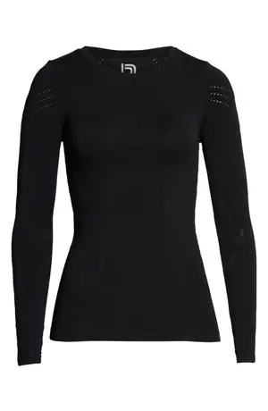 Blanc Noir Magnetic Mesh Inset Top
