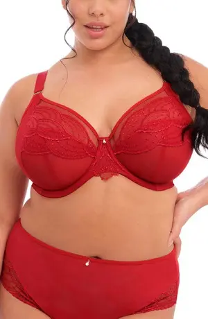 Elomi Priya Full Figure Underwire Plunge Bra Haute Red