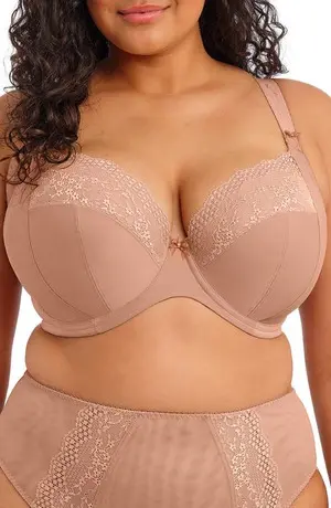 Elomi Lucie Full Figure Underwire Plunge Bra - Mocha