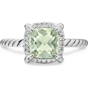 David Yurman Petite Chatelaine® Pavé Bezel Ring - Silver Pave/prasiolite