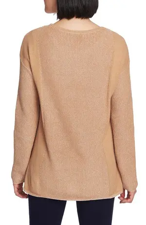 Chaus Mixed Gauge Pullover Sweater - Light French Truf