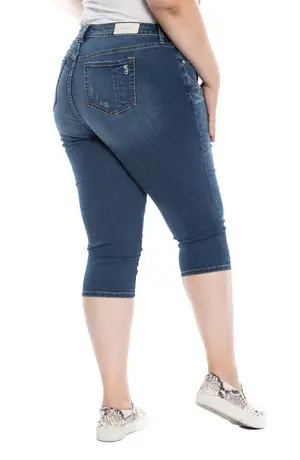 SLINK JEANS Frayed Capri Jeans - Palmer