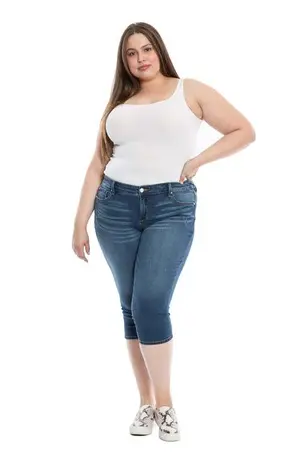 SLINK JEANS Frayed Capri Jeans - Palmer