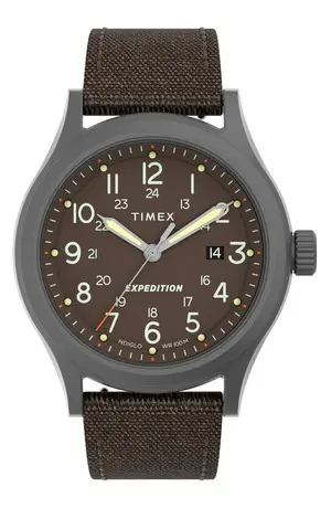 Timex® Timex® Expedition Sierra Strap Watch Gunmetal/ Brown/ Brown