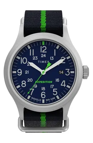 Timex® Timex® Expedition Sierra Strap Watch Silver/ Blue/ Blue