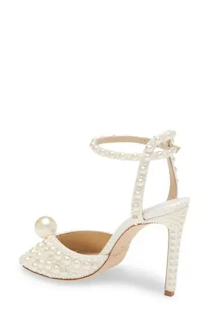 JIMMY CHOO Sacora Embellished Sandal - White/white