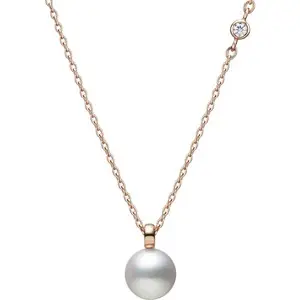 Mikimoto Cultured Pearl And Diamond Pendant Necklace - 18ky