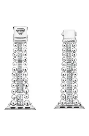 Lagos Smart Caviar Diamond Apple Watch® Band - Silver/diamond