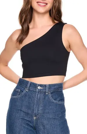 Susana Monaco One-shoulder Cropped Top - Black