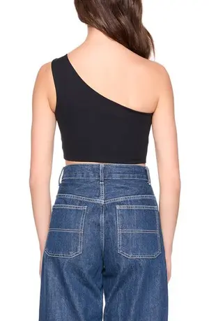 Susana Monaco One-shoulder Cropped Top - Black