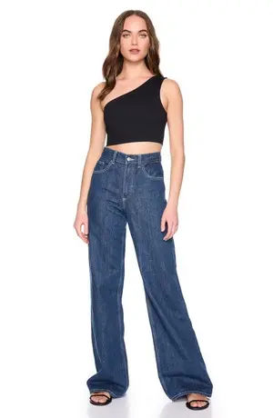 Susana Monaco One-shoulder Cropped Top - Black