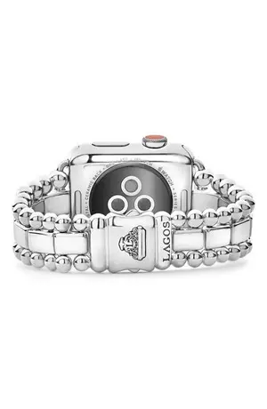 Lagos Smart Caviar Diamond Apple Watch® Band - Silver/diamond