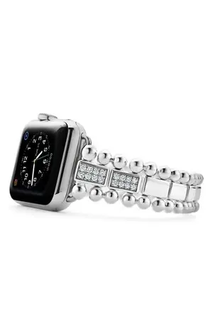 Lagos Smart Caviar Diamond Apple Watch® Band - Silver/diamond