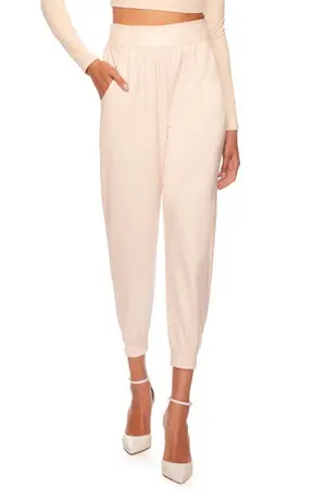 Susana Monaco Faux Leather Jogger - Blanched Almond