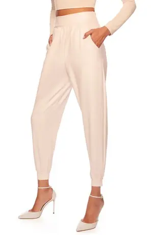 Susana Monaco Faux Leather Jogger - Blanched Almond