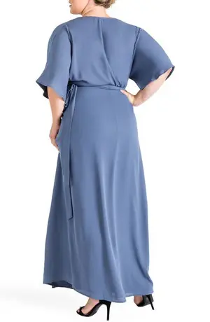 STANDARDS & PRACTICES Olivia Wrap Maxi Dress - Slate