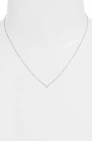 Bony Levy Petite Liora Diamond Solitaire Pendant Necklace - White