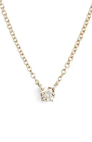 Bony Levy Petite Liora Diamond Solitaire Pendant Necklace - Yellow Gold