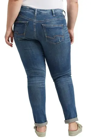 SILVER JEANS CO. Distressed Girlfriend Jeans