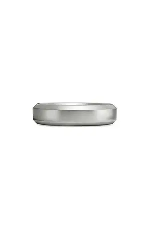David Yurman Beveled Band Ring - White Gold