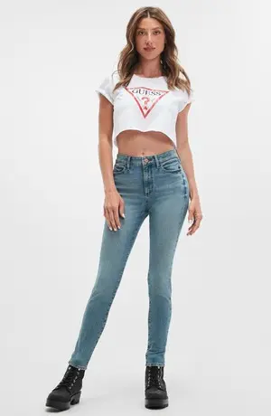 Guess 1981 High-waist Ankle Skinny Jeans - Zircon Blue