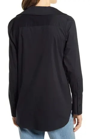 Halogen Asymmetric Button-up Blouse