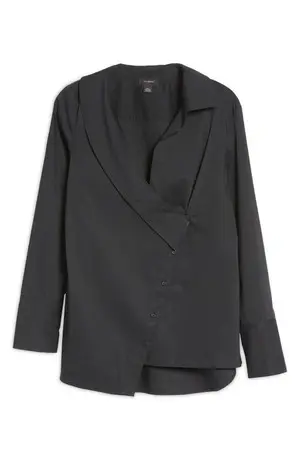 Halogen Asymmetric Button-up Blouse