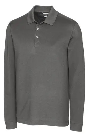 Cutter & Buck Advantage Tri-blend Long Sleeve Polo - Elemental Grey