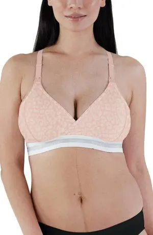 BRAVADO DESIGNS Original Organic Cotton Blend Maternity/nursing Bra Pink Leopard