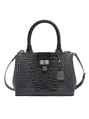 Tumi TUMI Pavia Cori Croc-Embossed Tote Bag - Charcoal