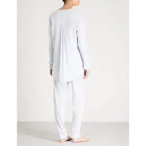 Hanro Pure Essence Cotton-jersey Pyjama Set - Blue Glow