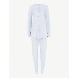 Hanro Pure Essence Cotton-jersey Pyjama Set - Blue Glow