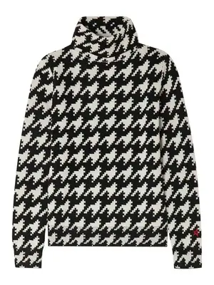 Perfect Moment Houndstooth Merino Wool Turtleneck Sweater