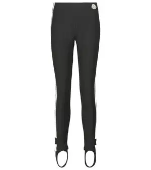 Moncler Mid-rise Jersey Stirrup Leggings - Black