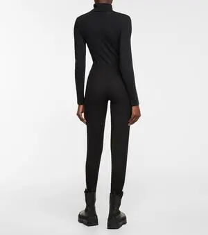 Moncler Mid-rise Jersey Stirrup Leggings - Black