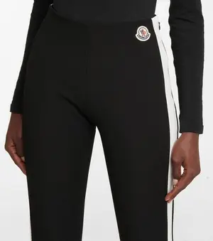 Moncler Mid-rise Jersey Stirrup Leggings - Black