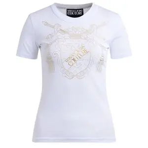 Versace White T-shirt With Gold Logo