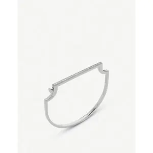 Monica Vinader Signature Skinny Diamond Bangle - Silver