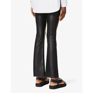Commando Cropped Flared Faux-leather Trousers