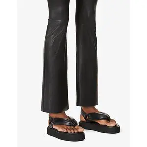 Commando Cropped Flared Faux-leather Trousers