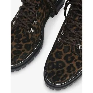 Whistles Amber Leopard-print Ponyhair Hiking Boots