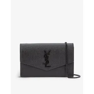 Saint Laurent Uptown Leather Wallet-on-chain Black/black