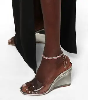 Amina Muaddi Tennis Crystal-embellished Anklet - Pink