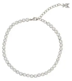 Amina Muaddi Tennis Crystal Anklet - Silver