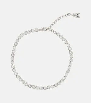 Amina Muaddi Tennis Crystal-embellished Anklet - Silver