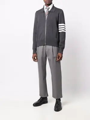 Thom Browne 4-bar Stripe Zip-up Jumper